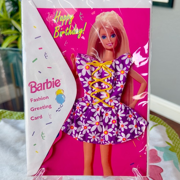 Mattel | Toys | Vintage 995 Happy Birthday Barbie Greeting Card Wadorable Barbie Dress New ...
